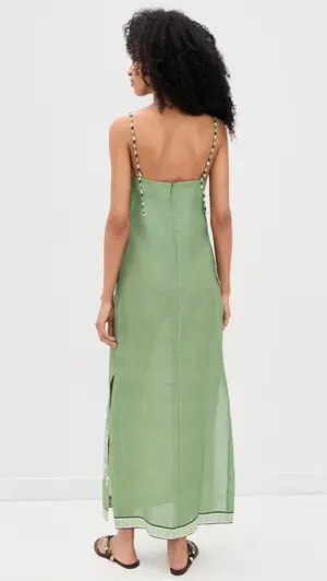 Las Surenas Botanical Print Maxi Dress