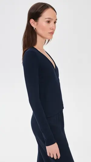 Donni. Baby Rib Crisscross Top
