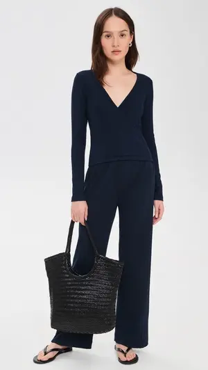 Donni. Baby Rib Crisscross Top