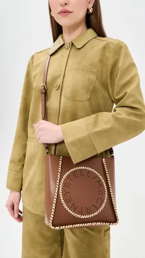 Stella McCartney Raffia Trim Crossbody Bag