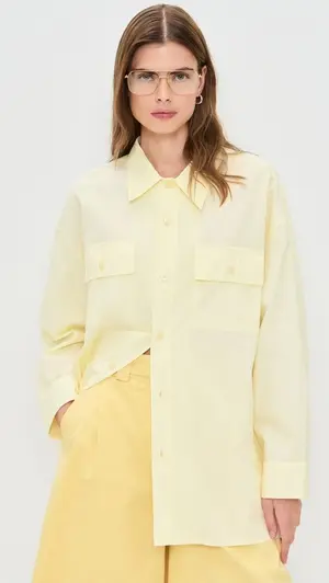THE LATEST Daria Crinkled Effect Shirt - Light Yellow