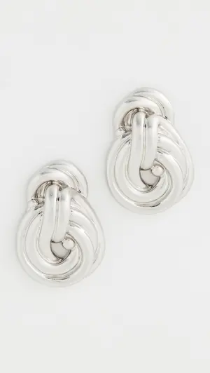 JULIETTA Knot Stud Earrings - Silver