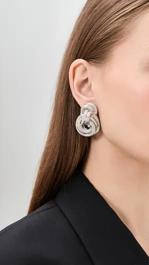 JULIETTA Knot Stud Earrings - Silver