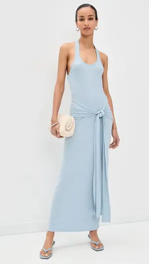 4TH & RECKLESS Tilda Maxi Dress With Halterneck And Tie Detail