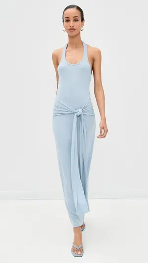4TH & RECKLESS Tilda Maxi Dress With Halterneck And Tie Detail