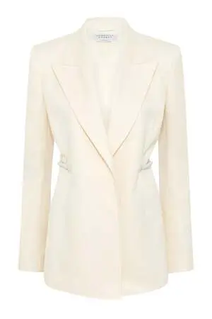 Gabriela Hearst Epona Rope Blazer In Textured Linen Slub - Ivory