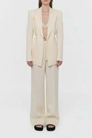 Gabriela Hearst Epona Rope Blazer In Textured Linen Slub - Ivory