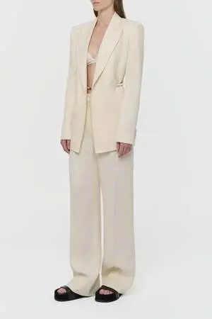 Gabriela Hearst Epona Rope Blazer In Textured Linen Slub - Ivory