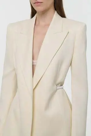 Gabriela Hearst Epona Rope Blazer In Textured Linen Slub - Ivory