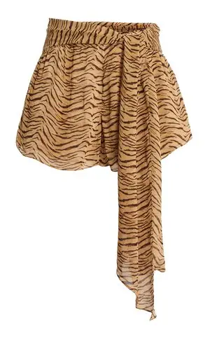 VIX PAULA HERMANNY Rosie Printed Crepe Shorts - Animal