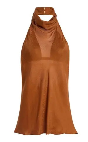 VIX PAULA HERMANNY X Rosie Huntington-whiteley Ro Crepe Halter Top - Orange