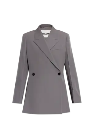 JIL SANDER Double-breasted Blazer With Side Vents - Grey