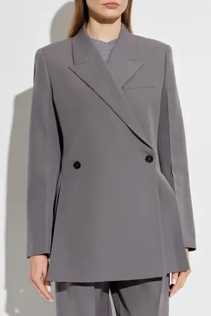 JIL SANDER Double-breasted Blazer With Side Vents - Grey