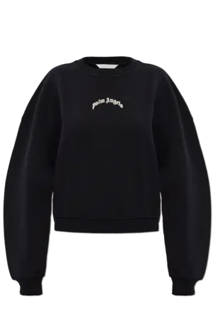 Palm Angels Sweatshirt With Printed Logo - Black