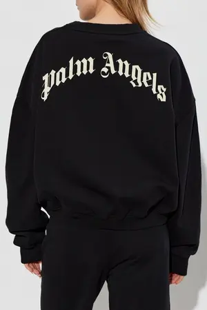 Palm Angels Sweatshirt With Printed Logo - Black