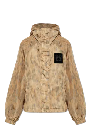 GANNI Lightweight Hooded Jacket - Brown