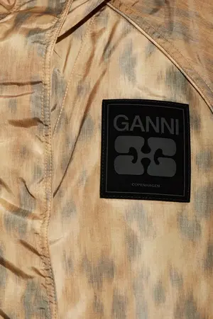 GANNI Lightweight Hooded Jacket - Brown