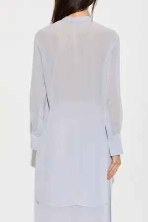 Emporio Armani Mandarin Collar Shirt - Blue