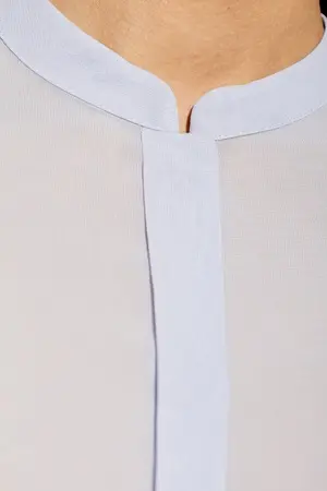 Emporio Armani Mandarin Collar Shirt - Blue