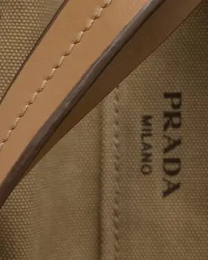 Prada Route Canvas And Leather Tote Bag