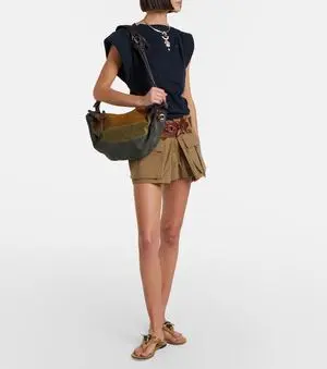 Isabel Marant Étoile Maia Medium Patchwork Suede Shoulder Bag