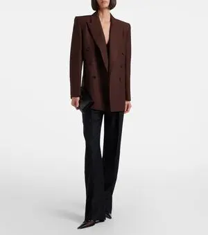 Saint Laurent Double-breasted Wool And Mohair Blazer