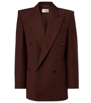 Saint Laurent Double-breasted Wool And Mohair Blazer - Brown