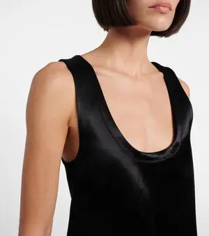 Saint Laurent Satin Minidress - Black