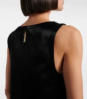 Saint Laurent Satin Minidress - Black