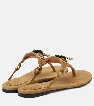 Isabel Marant Étoile Elato Suede Thong Sandals - Beige