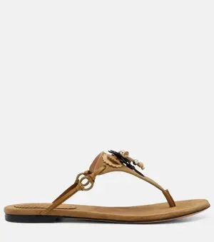 Isabel Marant Étoile Elato Suede Thong Sandals - Beige
