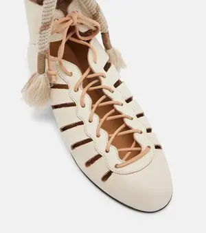Isabel Marant Étoile Liade Leather Lace-up Ankle Boots - Beige