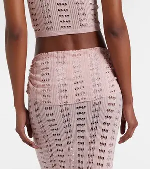 AYA MUSE Draped Pointelle Maxi Skirt