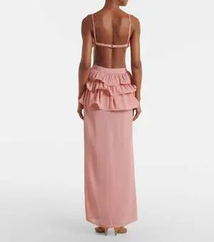 ADRIANA DEGREAS Ruffled Maxi Skirt