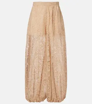 ADRIANA DEGREAS Lace Balloon Pants - Beige