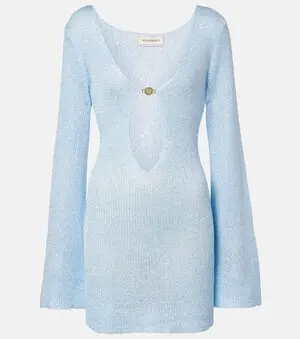 BANANHOT Rey Sequined Knitted Minidress - Blue