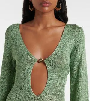 BANANHOT Rey Sequined Knitted Minidress - Green