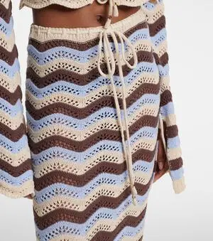 BANANHOT Helena Cotton-blend Maxi Skirt - Blue