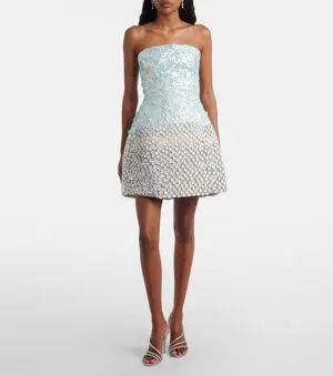 LA FUORI Là Fuori Floral Sequined Minidress