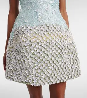 LA FUORI Là Fuori Floral Sequined Minidress