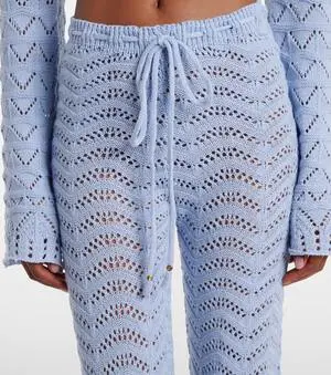 BANANHOT Kim Cotton-blend Flared Pants - Blue