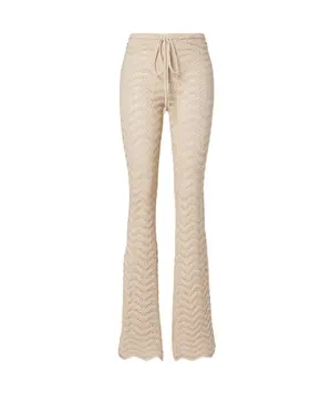 BANANHOT Kim Cotton-blend Flared Pants - Beige
