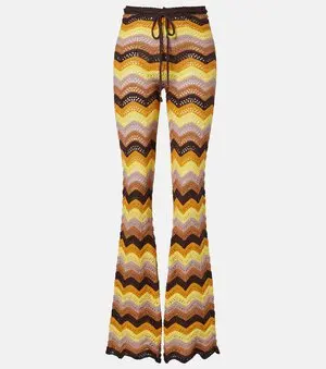 BANANHOT Kim Cotton-blend Flared Pants - Multicoloured