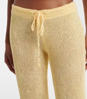 BANANHOT Liz Sequined Flared Pants - Yellow