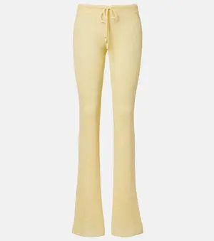BANANHOT Liz Sequined Flared Pants - Yellow