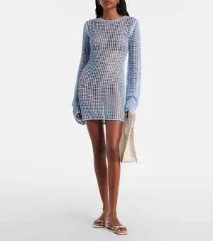 BANANHOT Serena Open-knit Minidress - Blue