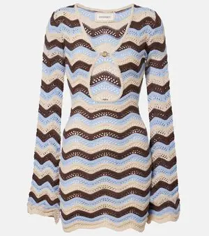 BANANHOT Rey Striped Knitted Minidress Blue