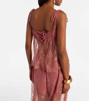 BANANHOT Kendall Lace Crop Top - Pink