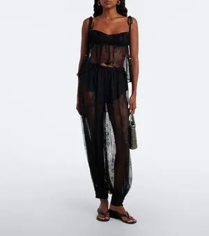 BANANHOT Kendall Lace Balloon Pants - Black