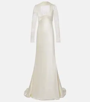 DANIELLE FRANKEL Bridal Esme Lace-trimmed Gown - White